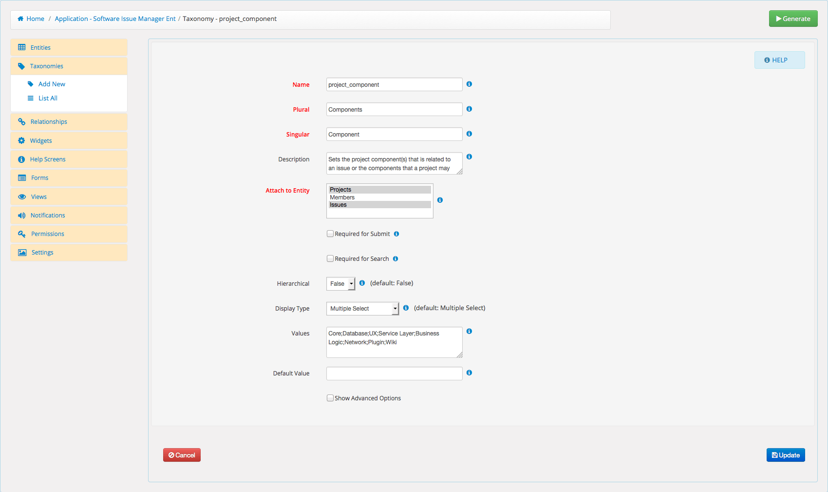 Creating taxonomies - WP App Studio
